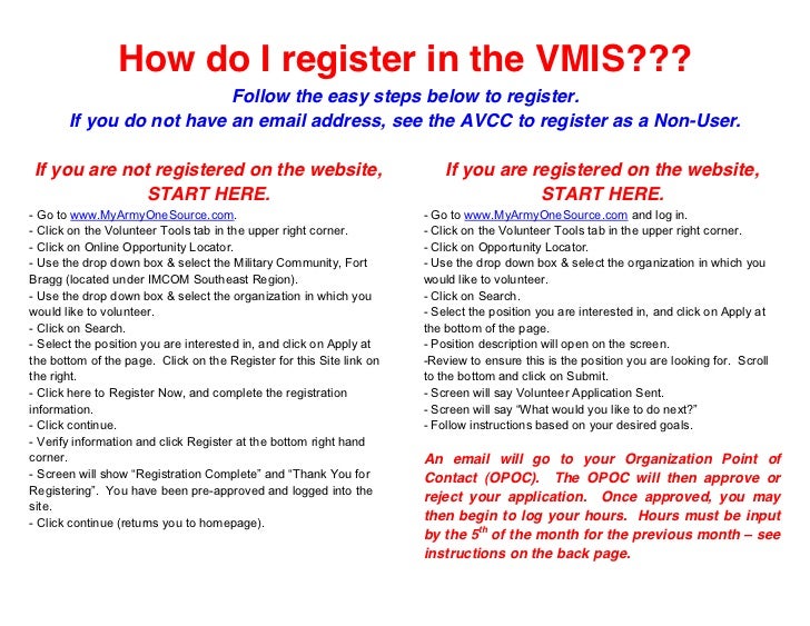VMIS - "How To" Guide