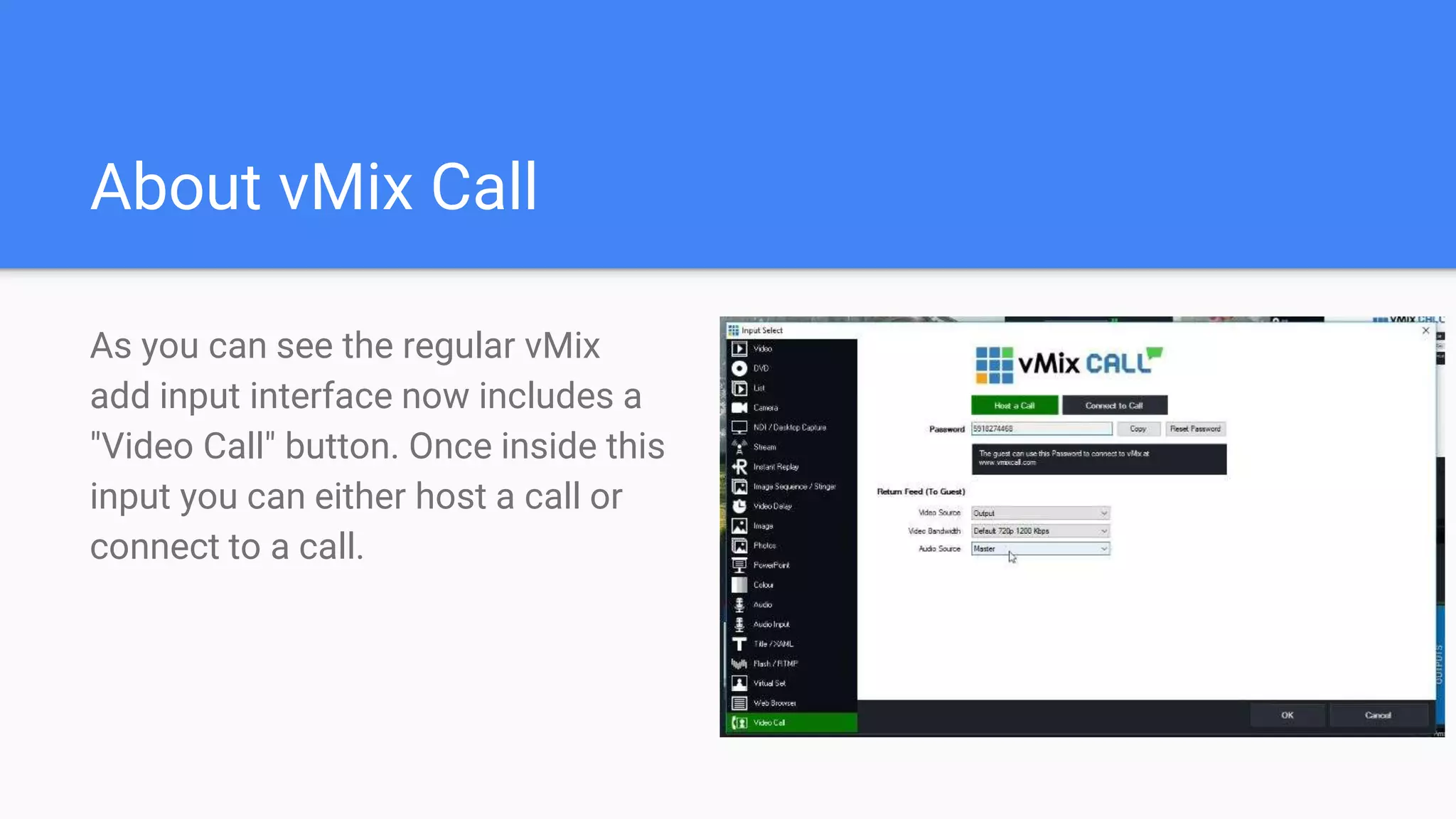vMix 19 - vMix Call Overview | PPTX
