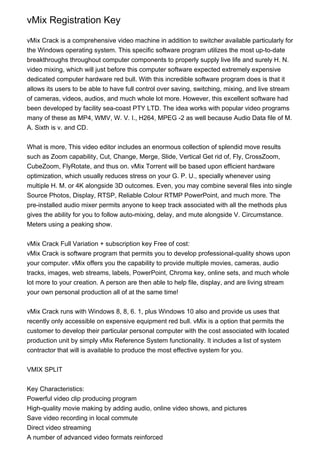 vMix Registration Key | PDF