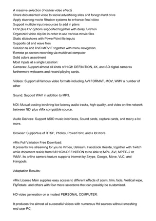 vMix Registration Key | PDF