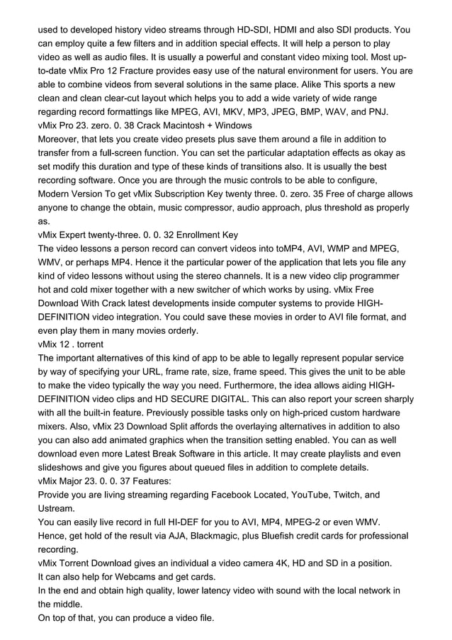 vMix Registration Key | PDF