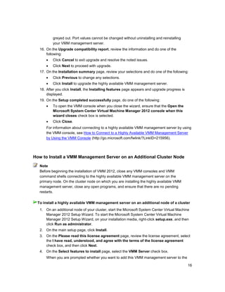 Vmm 2012 upgrade | PDF