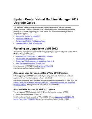 Vmm 2012 upgrade | PDF