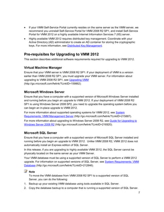 Vmm 2012 upgrade | PDF