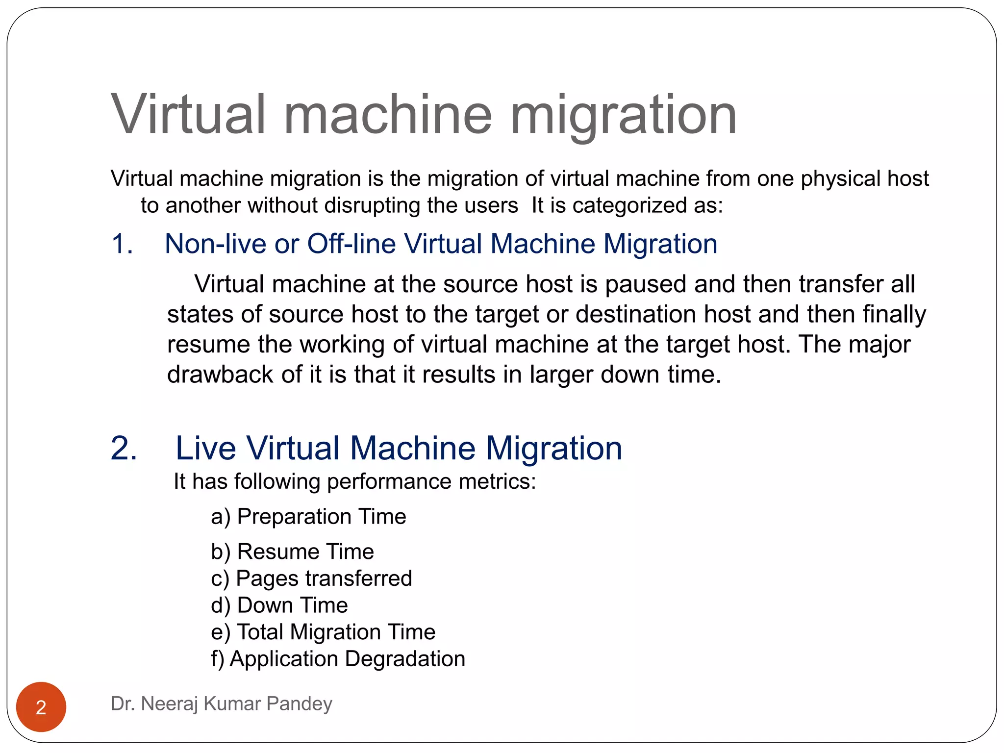 cloud computing: Vm migration | PPTX