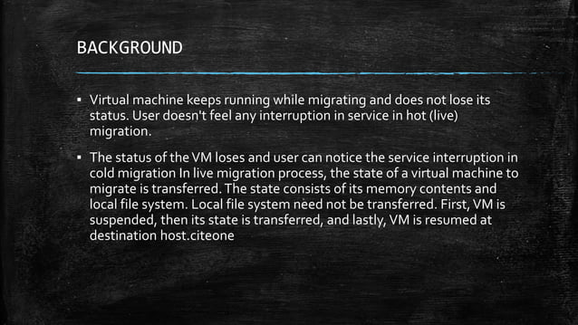 Vm migration techniques | PPTX | Cloud Computing | Internet
