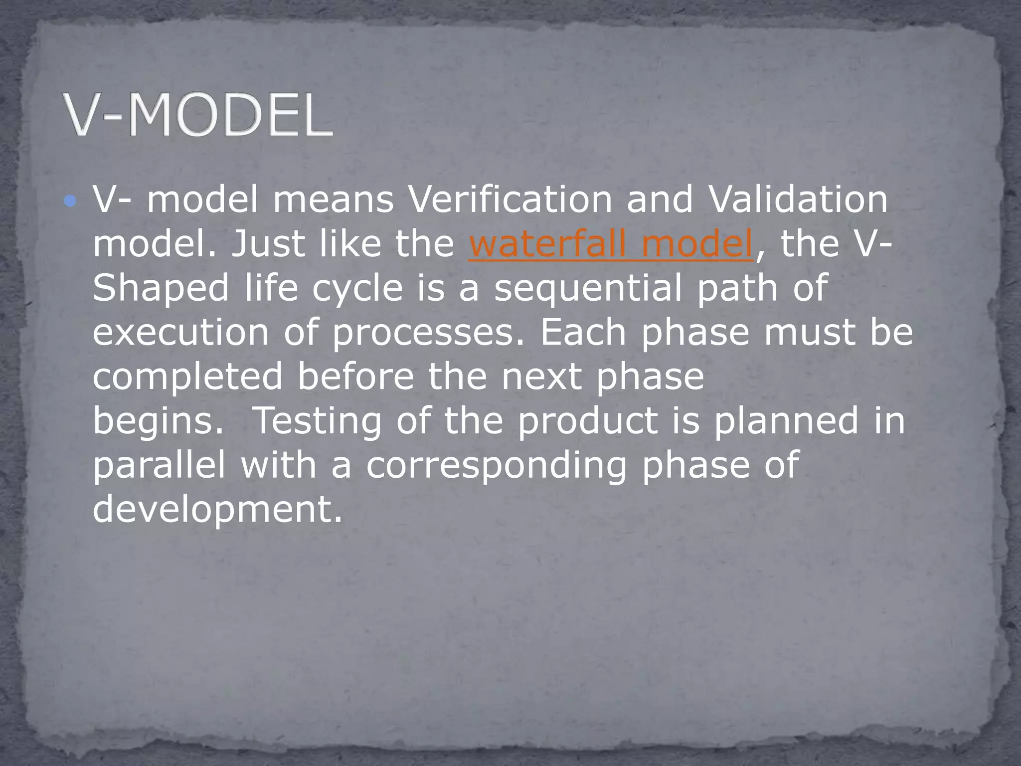verification vs validation(v & v model) | PPTX