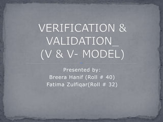 verification vs validation(v & v model) | PPT