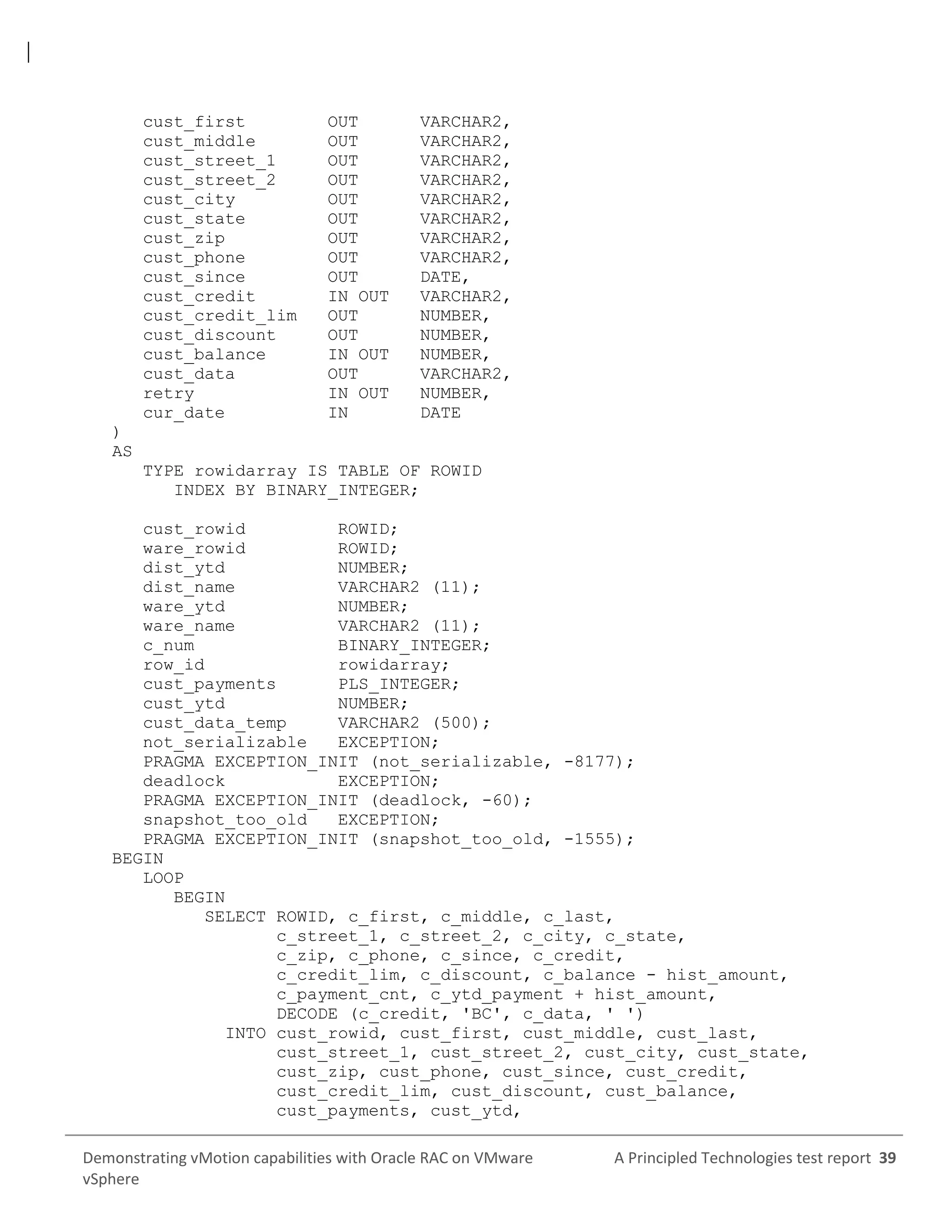 Demonstrating vMotion capabilities with Oracle RAC on VMware vSphere | PDF