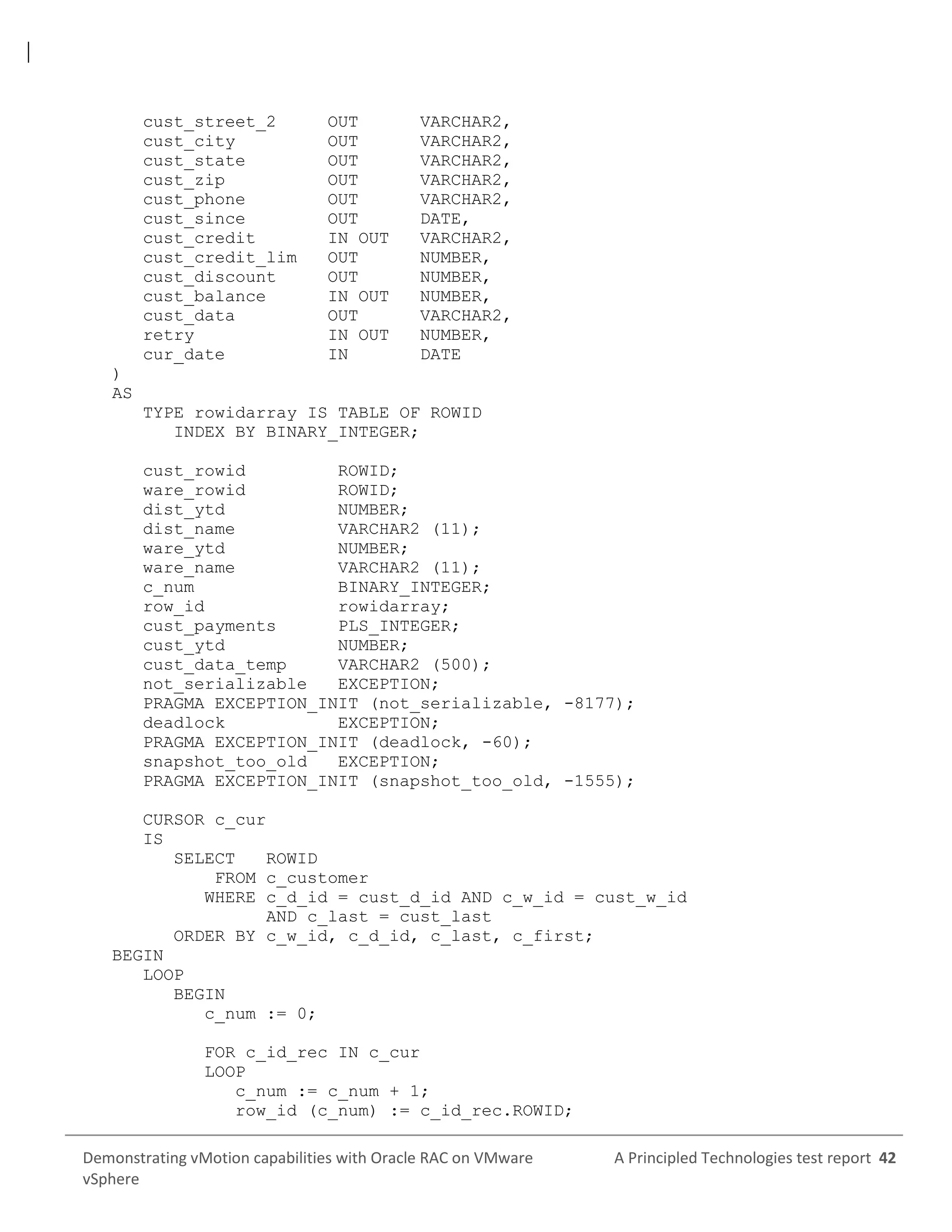Demonstrating vMotion capabilities with Oracle RAC on VMware vSphere | PDF