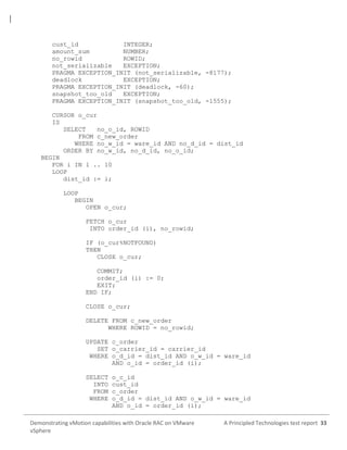 Demonstrating vMotion capabilities with Oracle RAC on VMware vSphere | PDF