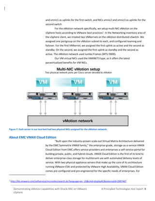 Demonstrating vMotion capabilities with Oracle RAC on VMware vSphere | PDF