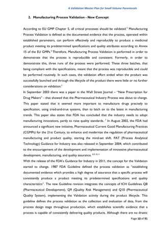 VALIDATION MASTER PLAN | PDF