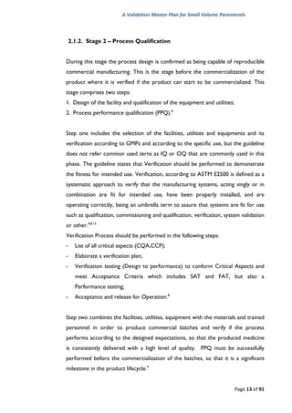 VALIDATION MASTER PLAN | PDF