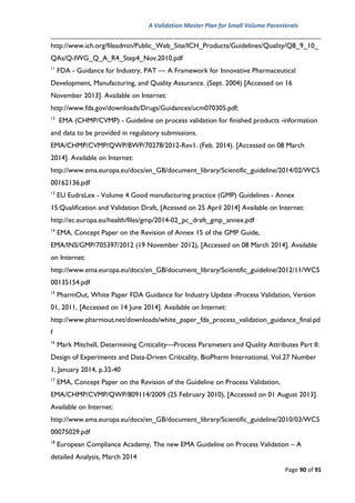VALIDATION MASTER PLAN | PDF