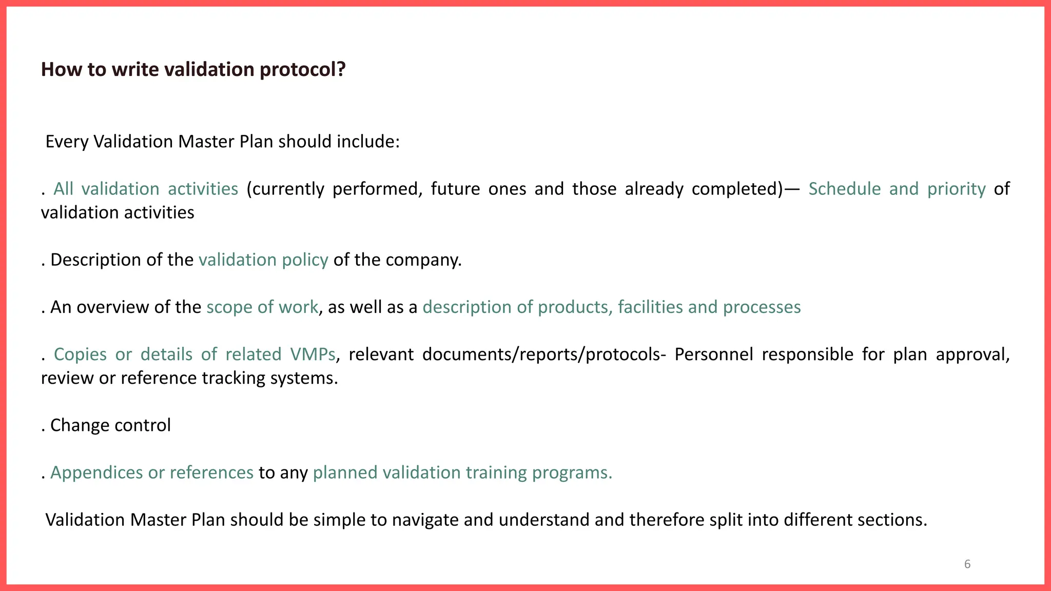 Validation Master Plan Modern Pharmaceutics | PPTX