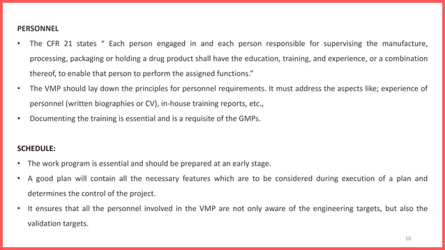 Validation Master Plan Modern Pharmaceutics | PPTX