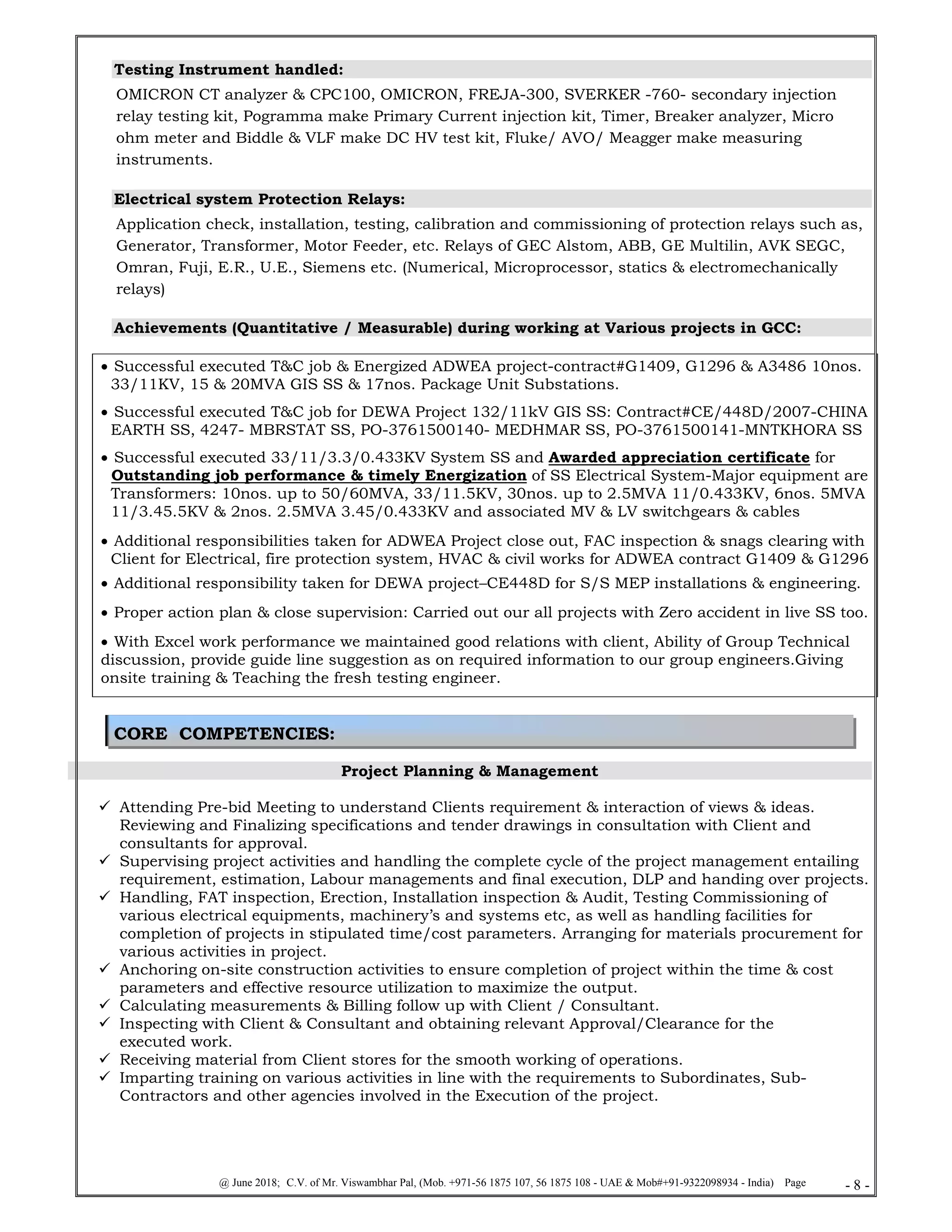 Vmp cv_ june` 2018 | PDF