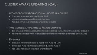 Hands on with Hyper-V Clustering Maintenance Mode & Cluster Aware Updating | PPTX