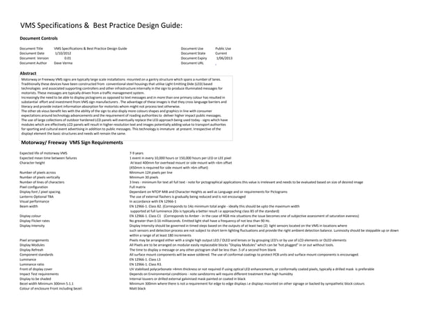 VMS Specs an Overview | PDF