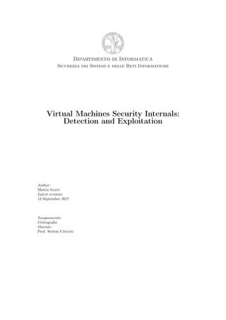 Virtual Machines Security Internals: Detection and Exploitation | PDF