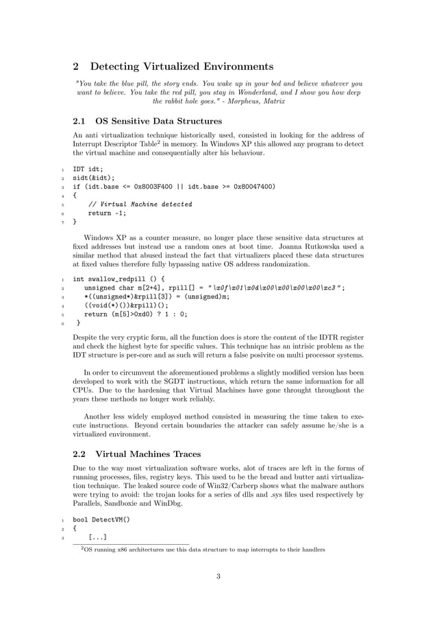 Virtual Machines Security Internals: Detection and Exploitation | PDF