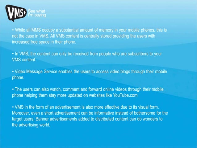 Vms vs mms & sms | PPTX | Email | Internet
