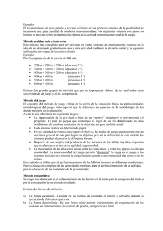 métodos del entrenamiento deportivo | DOC