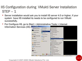 VMukti IIS Configuration during server installation For V1034 to V1038 | PPT | Free Download