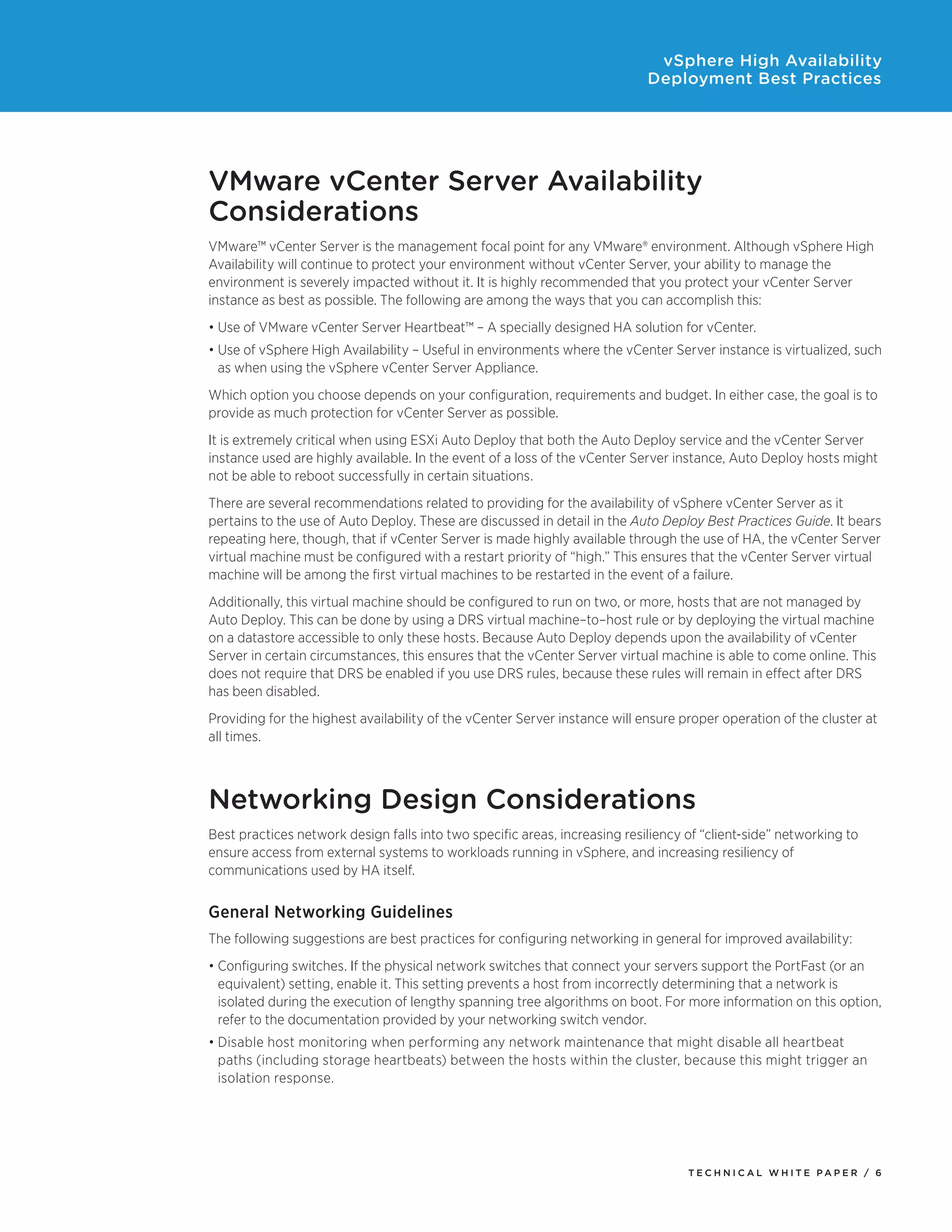 Vmw vsphere-high-availability | PDF | Web Hosting | Internet
