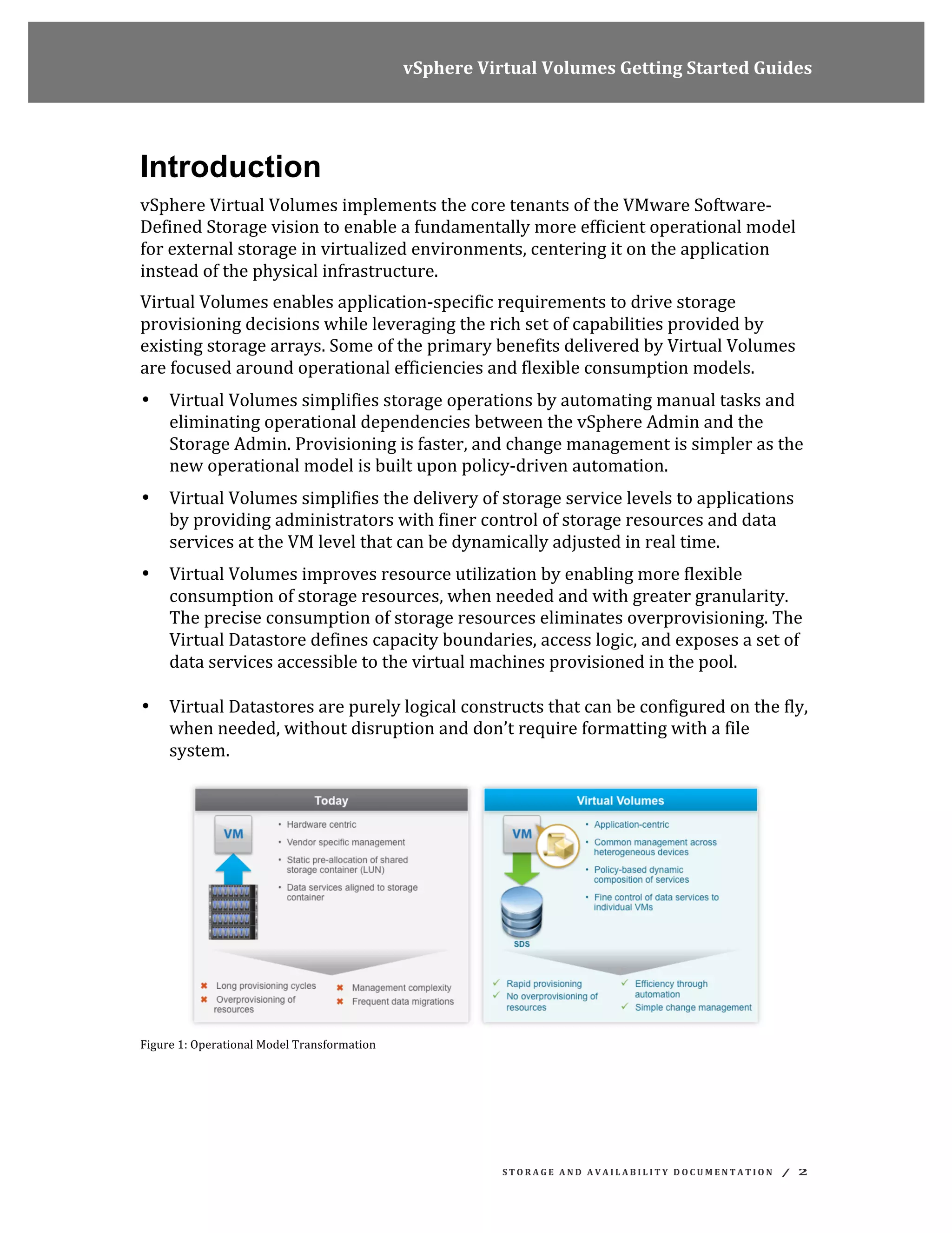 VMware vSphere Virtual Volumes: Getting Started Guide | PDF