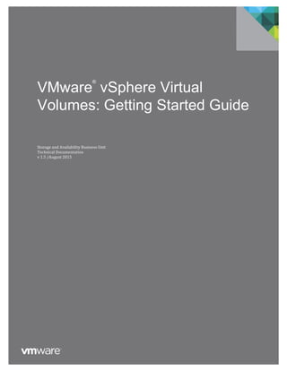 VMware vSphere Virtual Volumes: Getting Started Guide | PDF