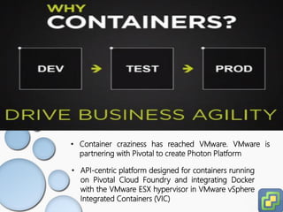 VMware goes container crazy with vSphere integrated containers | PPT