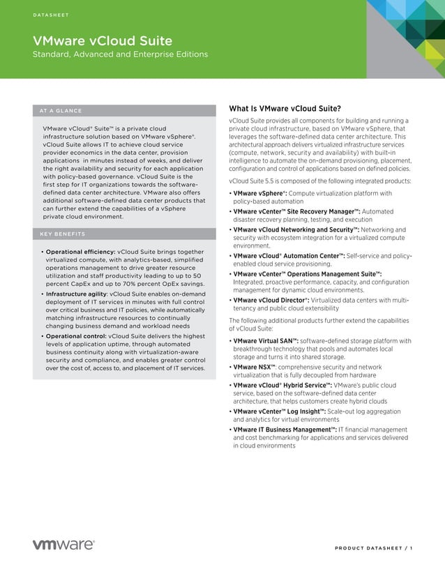 VMware vCloud Suite | PDF | Cloud Computing | Internet