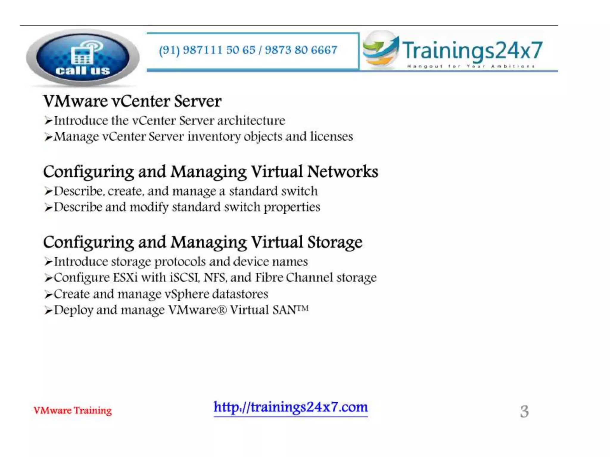 Trainings24X7 Vmware Training (vSphere) | PDF | Computing | Technology ...