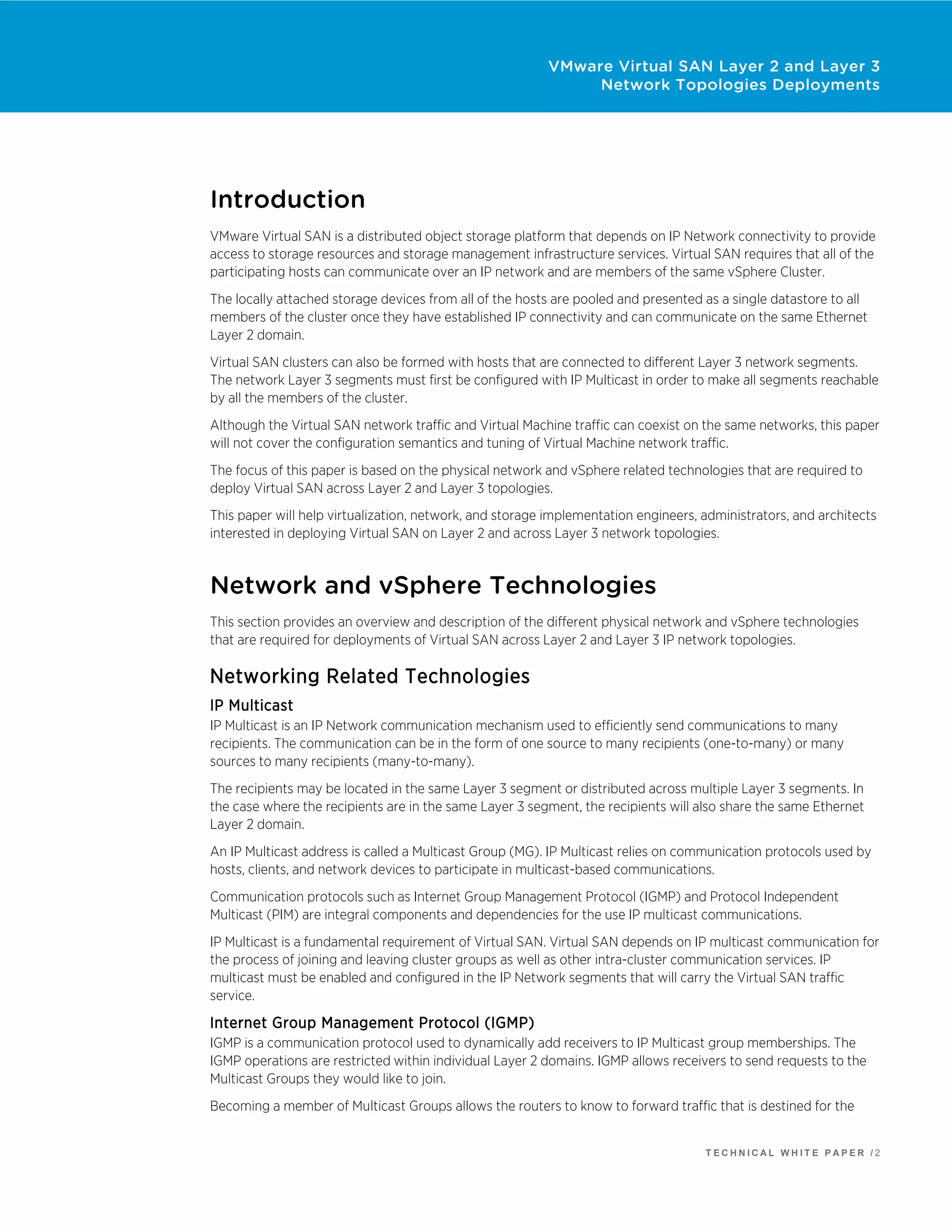 Vmware vsan-layer2-and-layer3-network-topologies | PDF