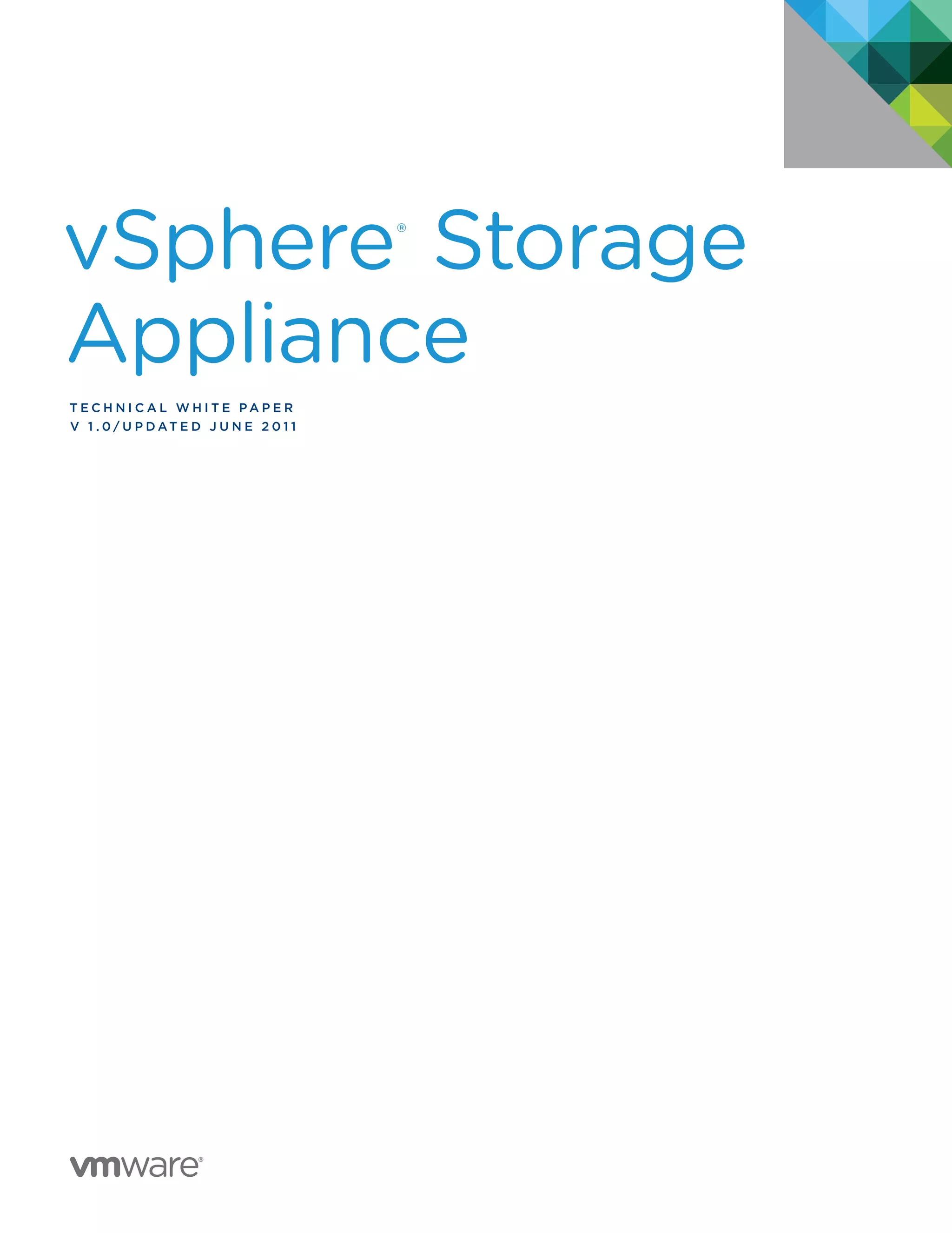 VMware vSphere Storage Appliance - Technical Whitepaper | PDF