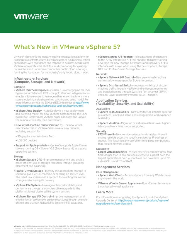 What's New in VMware vSphere 5? | PDF