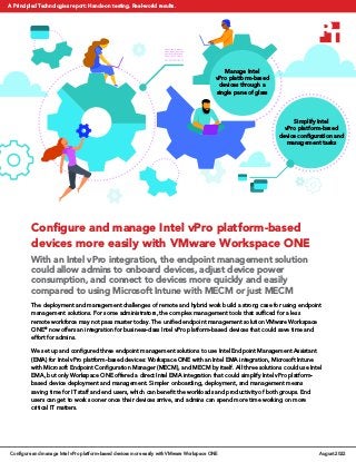 Configure and manage Intel vPro platform-based devices more easily with VMware Workspace ONE | PDF