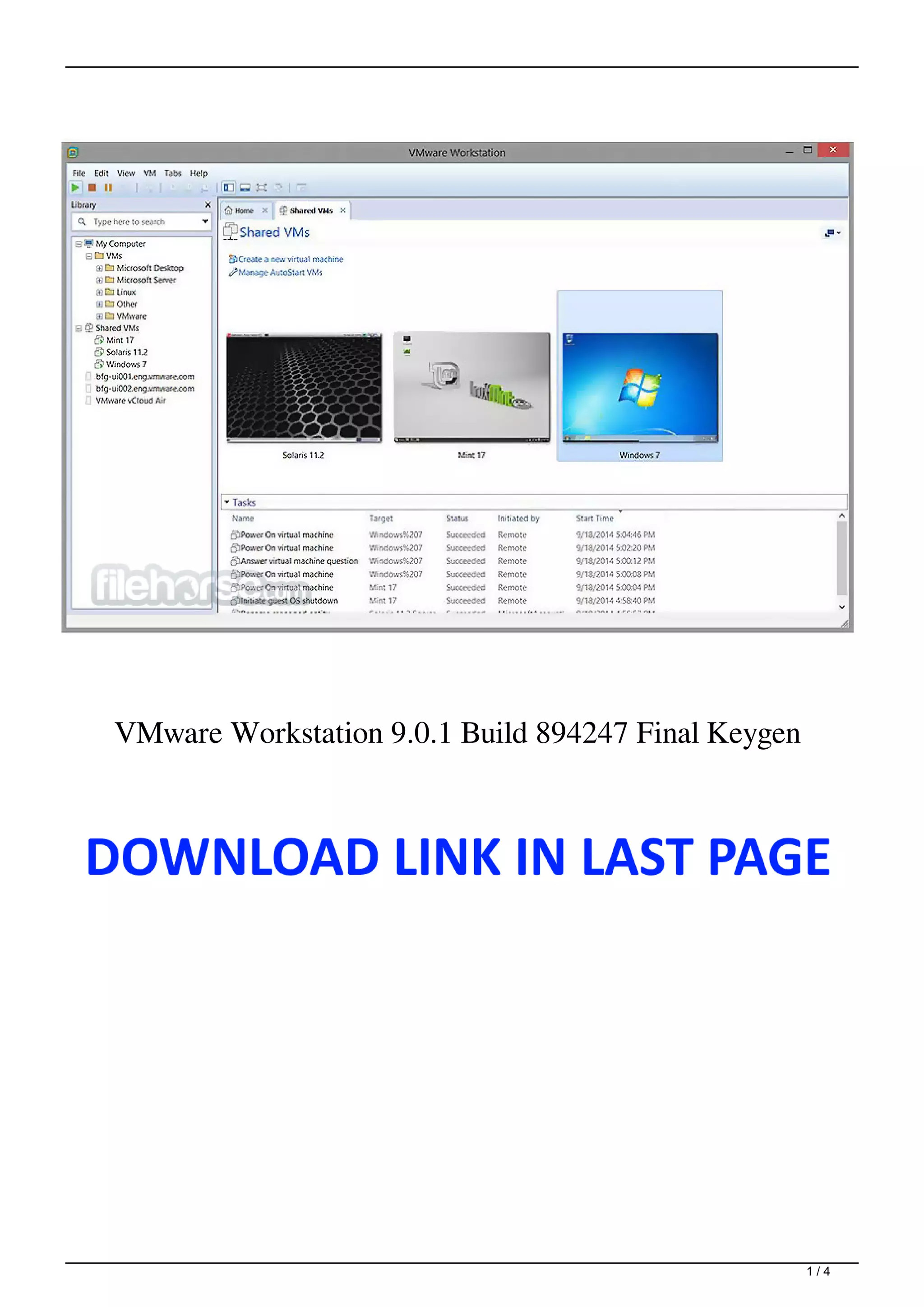 VMware Workstation 9.0.1 Build 894247 Final Keygen | PDF