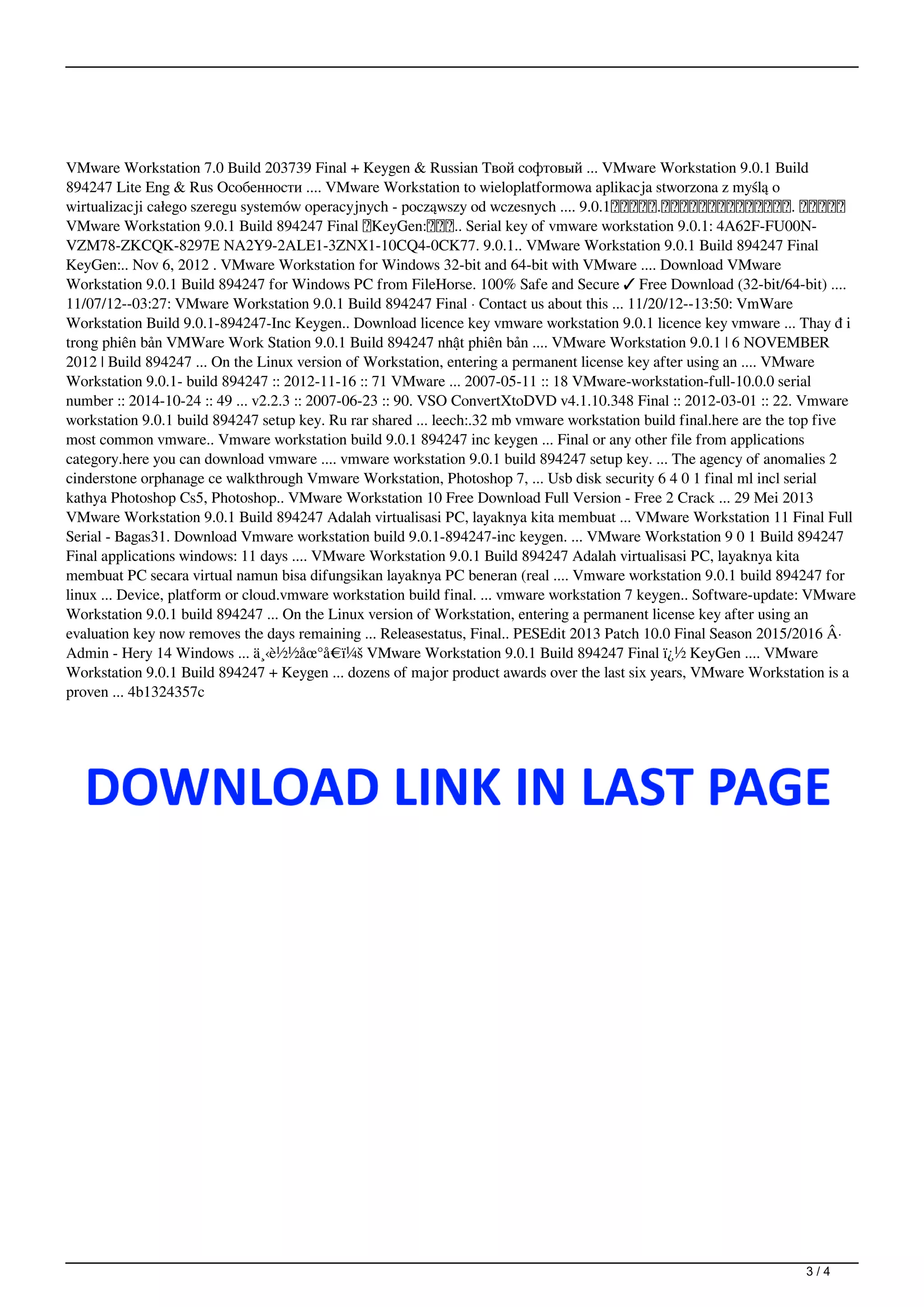 VMware Workstation 9.0.1 Build 894247 Final Keygen | PDF