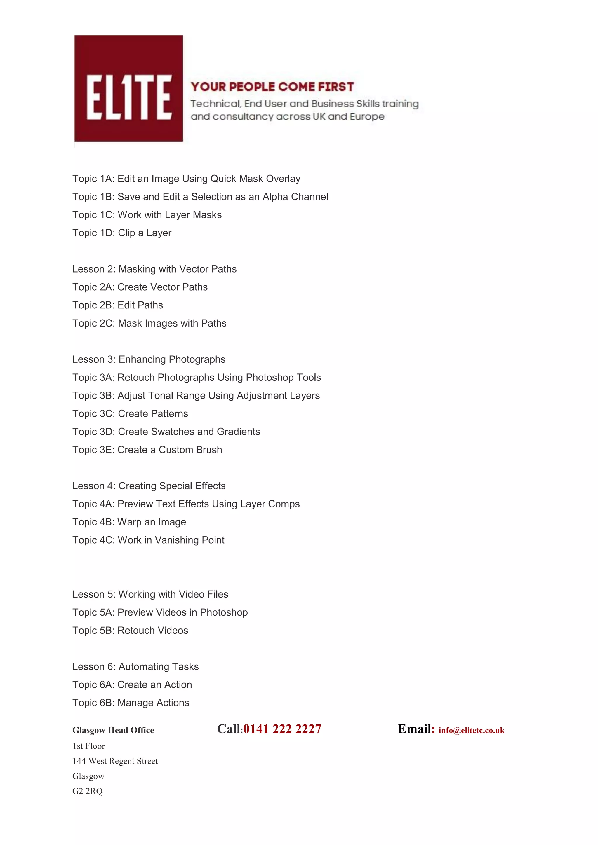 Elite Training Consultacy | PDF