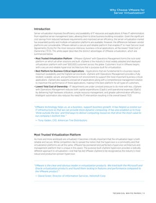 Why Choose VMware for Server Virtualization | PDF