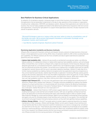 Why Choose VMware for Server Virtualization | PDF