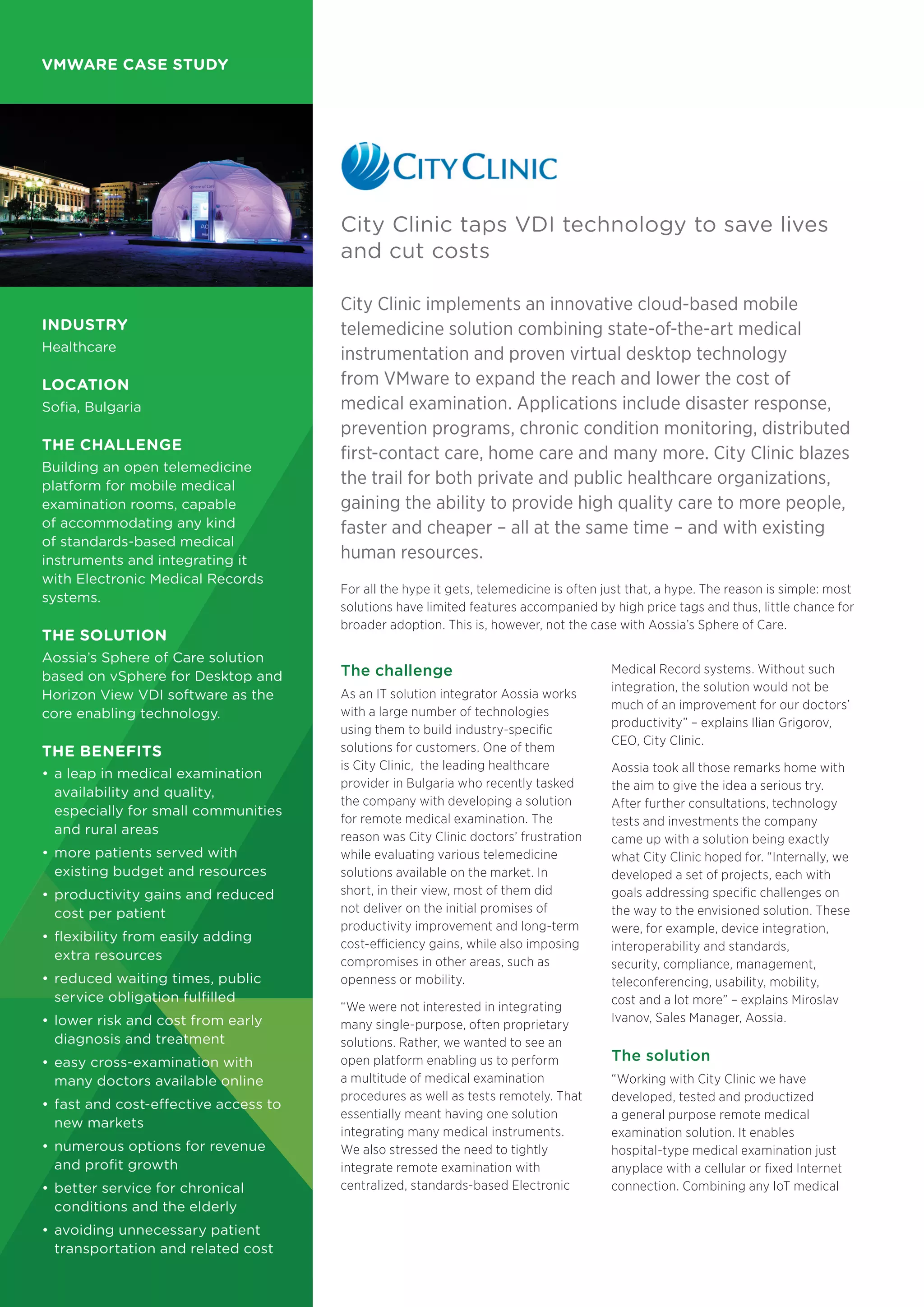 VM Ware - City Clinic Case study | PDF | Computer Software and Applications | Computing