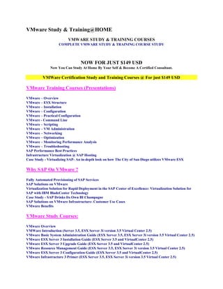 Vm ware certification study and training courses | PDF
