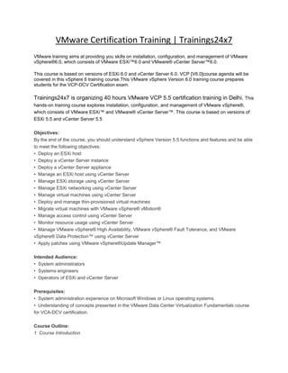 V mware certification training pdf | PDF