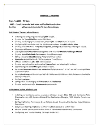 V mware cv (2) | DOCX