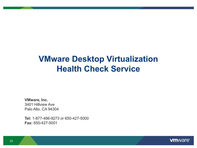 V mware desktop virtualization health check service | PPT