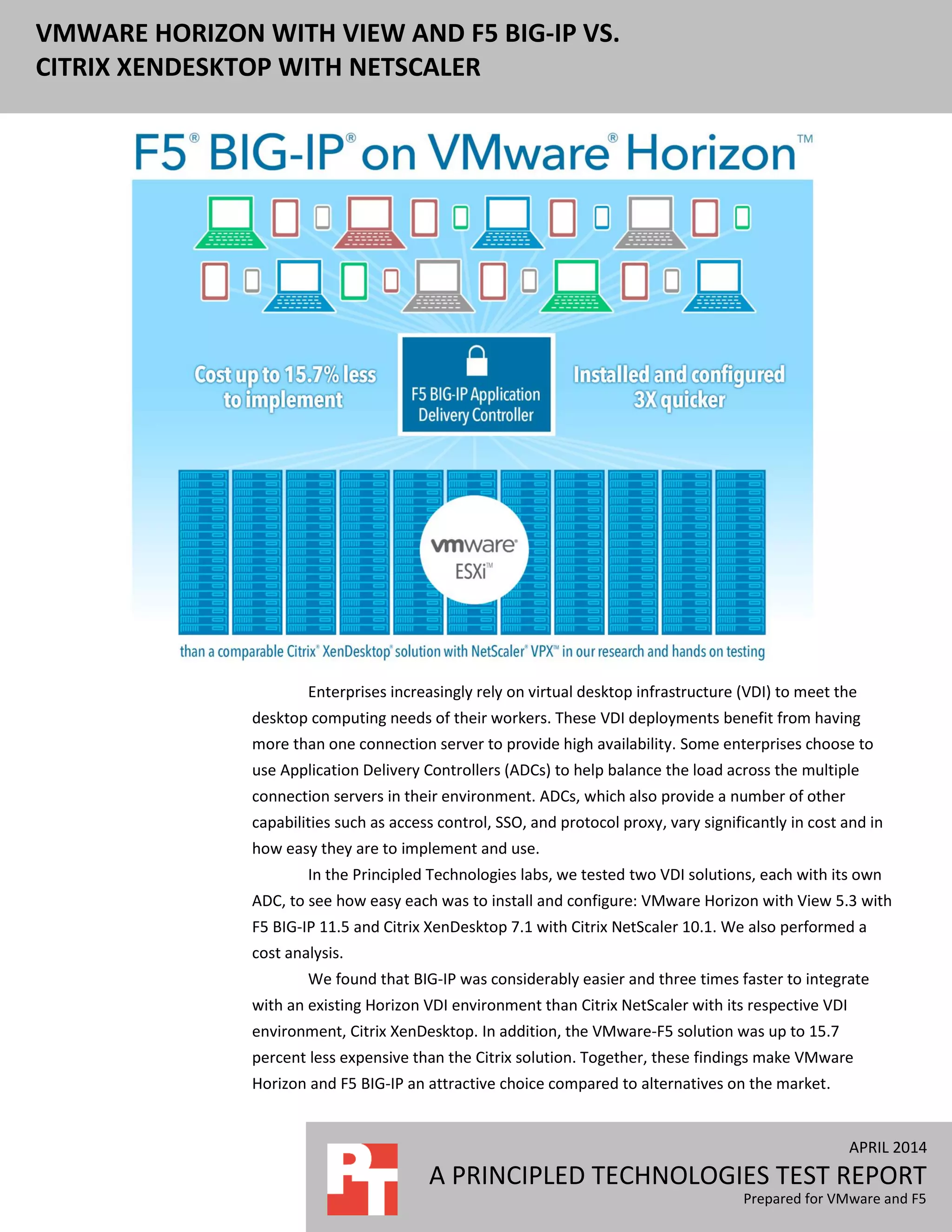 VMware Horizon with F5 BIG-IP vs. Citrix XenDesktop with Citrix ...